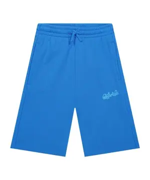 Off-White Logo Print Elastic Waist Drawstring Shorts