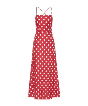 Posse Lori Dress Dot Spaghetti Strap Maxi - Polka