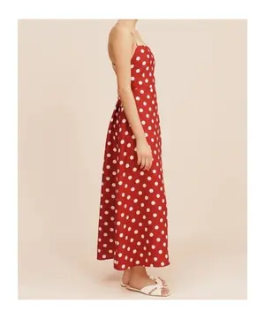 Posse Lori Dress Dot Spaghetti Strap Maxi