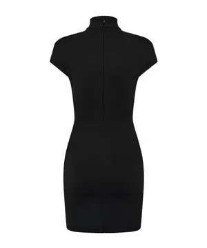 MUGLER Short Sleeve Cut Out Star Dress