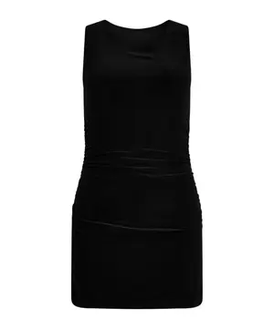 Norma Kamali Sleeveless Ruched Midi Dress - Black