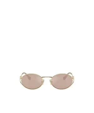 Miu Miu Oval Logo Sunglasses - Nude