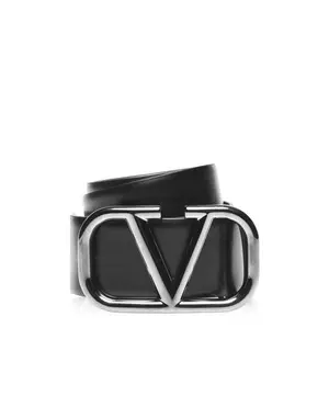 Valentino Garavani Logo Detail Leather Belt