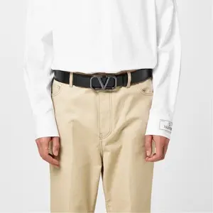 Valentino Garavani Logo Detail Leather Belt