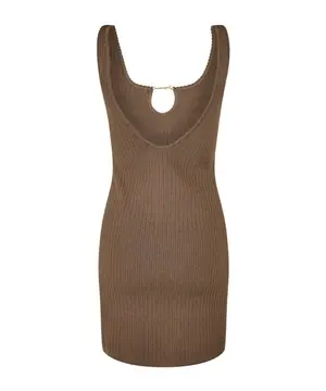 Jacquemus Ribbed Sleeveless Dress With Keyhole Detail