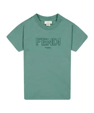 Fendi Embroidered Logo T-shirt - Green