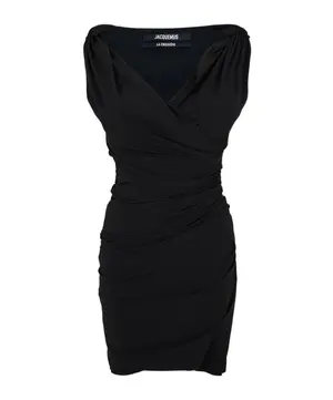 Jacquemus Off-the-shoulder Dress With Pleating