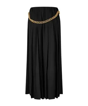 Balenciaga Pleated Skirt With Gold Chain Detail