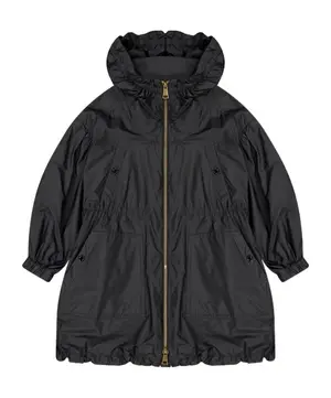 Moncler Logo Zip-up Parka - Black