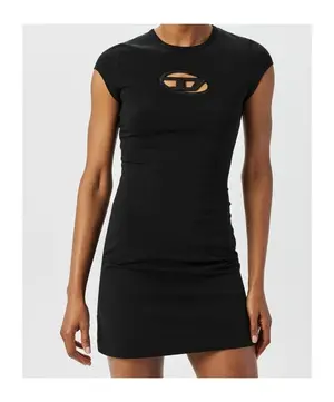 DIESEL® Logo Cut-out Short Sleeve Mini Dress