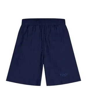 Fendi Embroidered Logo Shorts - Black