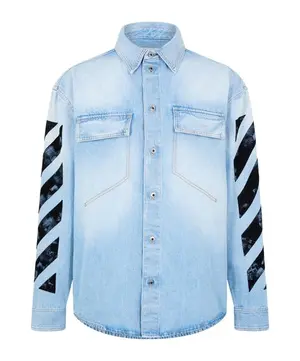 Off-white Button Down Overshirts For Men