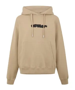 Off-White Casual Hooded Sweatshirt - Nude