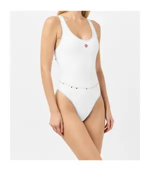 Casablanca Sleeveless Round Neck One-piece Swimsuit With Cut-out Detail