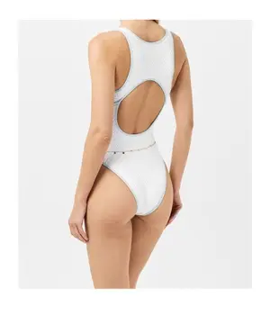 Casablanca Sleeveless Round Neck One-piece Swimsuit With Cut-out Detail