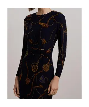 Ralph Lauren Nautical Print Midi Dress