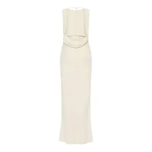 ST. AGNI Sleeveless Draped Cowl Neck Maxi Dress