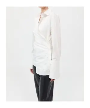 ST. AGNI Long Sleeve Shirt With Arched Hem