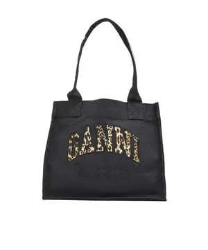 GANNI Logo Tote Bag - Black