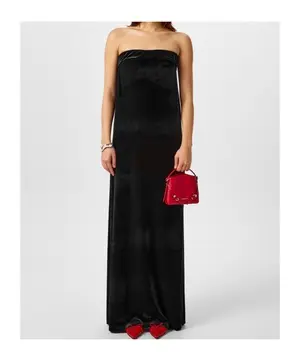 Norma Kamali Strapless Gown With Draped Detailing - Black