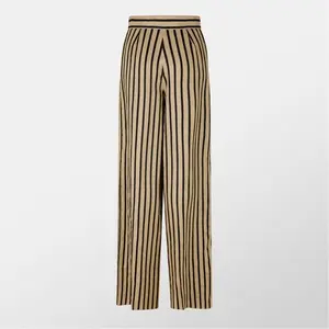 Max Mara Striped Palazzo Trousers - Nude