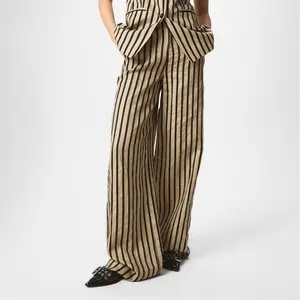 Max Mara Striped Palazzo Trousers - Nude