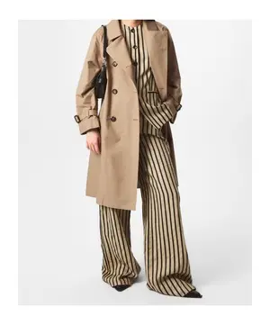 Max Mara Striped Palazzo Trousers - Nude