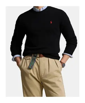 Polo Ralph Lauren Crew Neck Knit Sweater Cotton, Long Sleeve, Ribbed