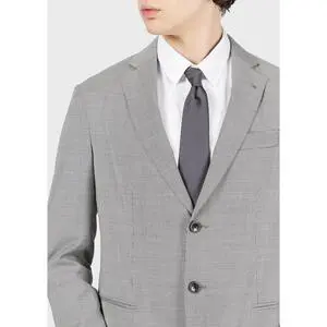 Emporio Armani Light Grey Houndstooth Single-breasted Blazer