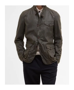 Barbour Beacon Sports Jacket With High Collar And Button Fastening