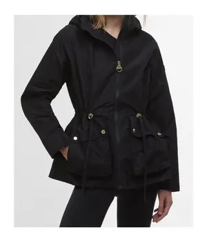 Barbour Long-sleeved Casual Jacket With Adjustable Waist And Drawstring Hood
