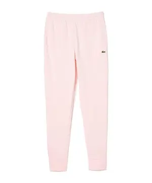 Lacoste Slim Fit Cotton Trousers With Crocodile Logo - Pink