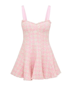 LoveShackFancy Plaid Mini Dress - Pink
