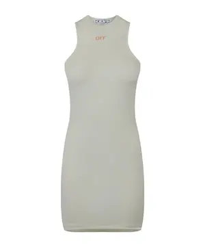 Off-White Logo Mini Dress - Gray
