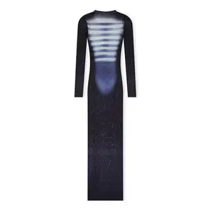 JEAN PAUL GAULTIER Long Sleeve Sheer Floral Maxi Dress
