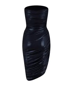 Norma Kamali Off-shoulder Ruched Midi Dress - Black