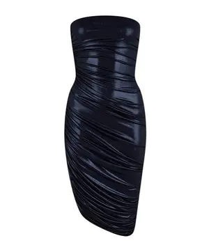 Norma Kamali Off-shoulder Ruched Midi Dress