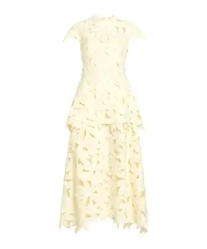 Simkhai Neve Floral-cutwork Woven Midi Dress - Beige