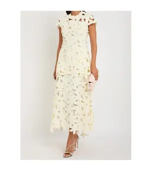 Simkhai Neve Floral-cutwork Woven Midi Dress