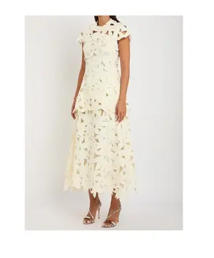 Simkhai Neve Floral-cutwork Woven Midi Dress