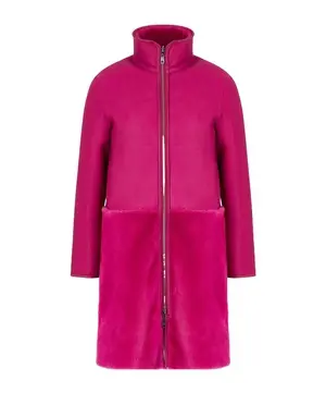 Emporio Armani Reversible Shearling Coat - Pink