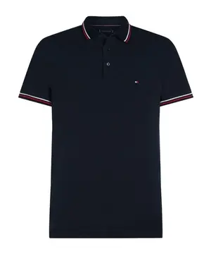 Tommy Hilfiger Logo Short Sleeve Polo Shirt - Black