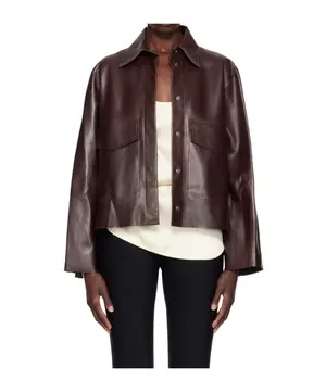 Nour Hammour Cropped Long-sleeve Jacket - Brown