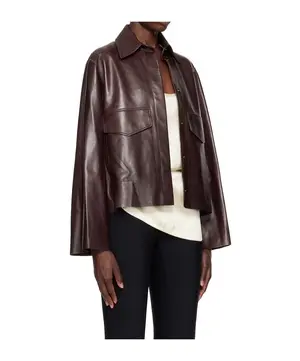 Nour Hammour Cropped Long-sleeve Jacket - Brown