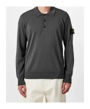 Stone Island Button Wool Polo Shirt