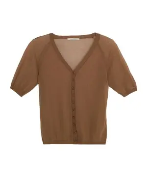 Paloma Wool Short-sleeved V-neck Cardigan - Brown