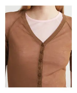 Paloma Wool Short-sleeved V-neck Cardigan - Brown