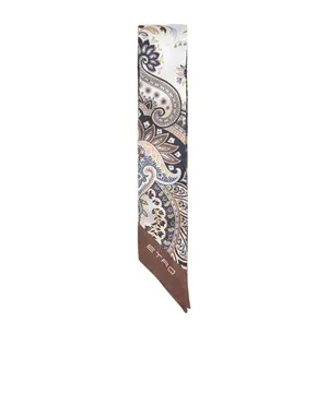 Etro Silk Twill Paisleyina With Floral Motif - Black