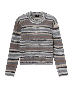 A.p.c. Striped Crew Neck Sweater - Grey