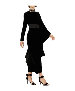 Emporio Armani Long Sleeve Maxi Dress With Belt Detail